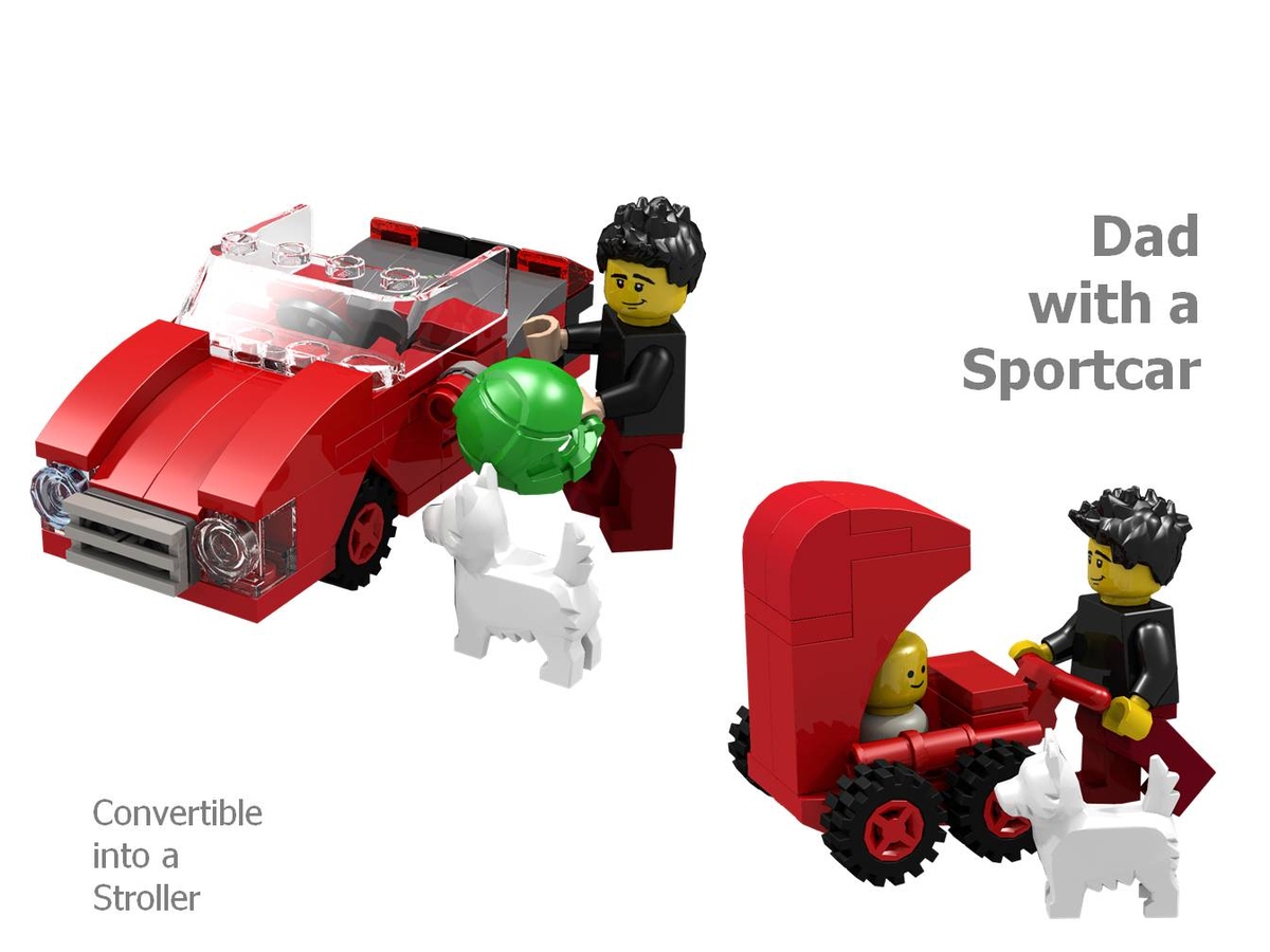 LEGO IDEAS - Product Ideas - Dad with a Sportscar Convertible into a ...