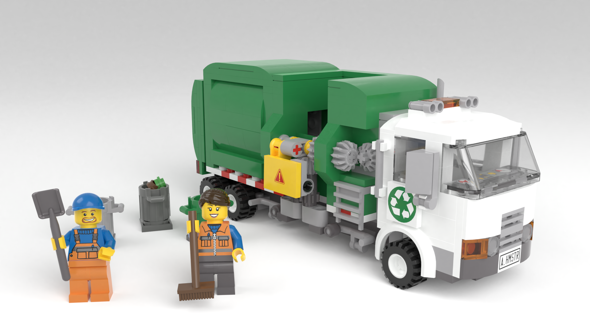 Anybody need a minifig-scale rolling trash bin with a lid that actually ...