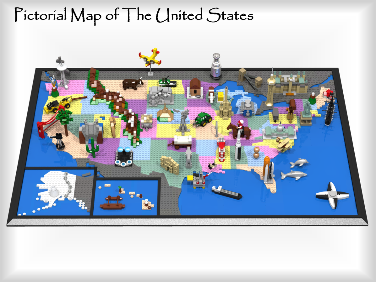 Lego Usa Map LEGO IDEAS Pictorial Map Of The United States