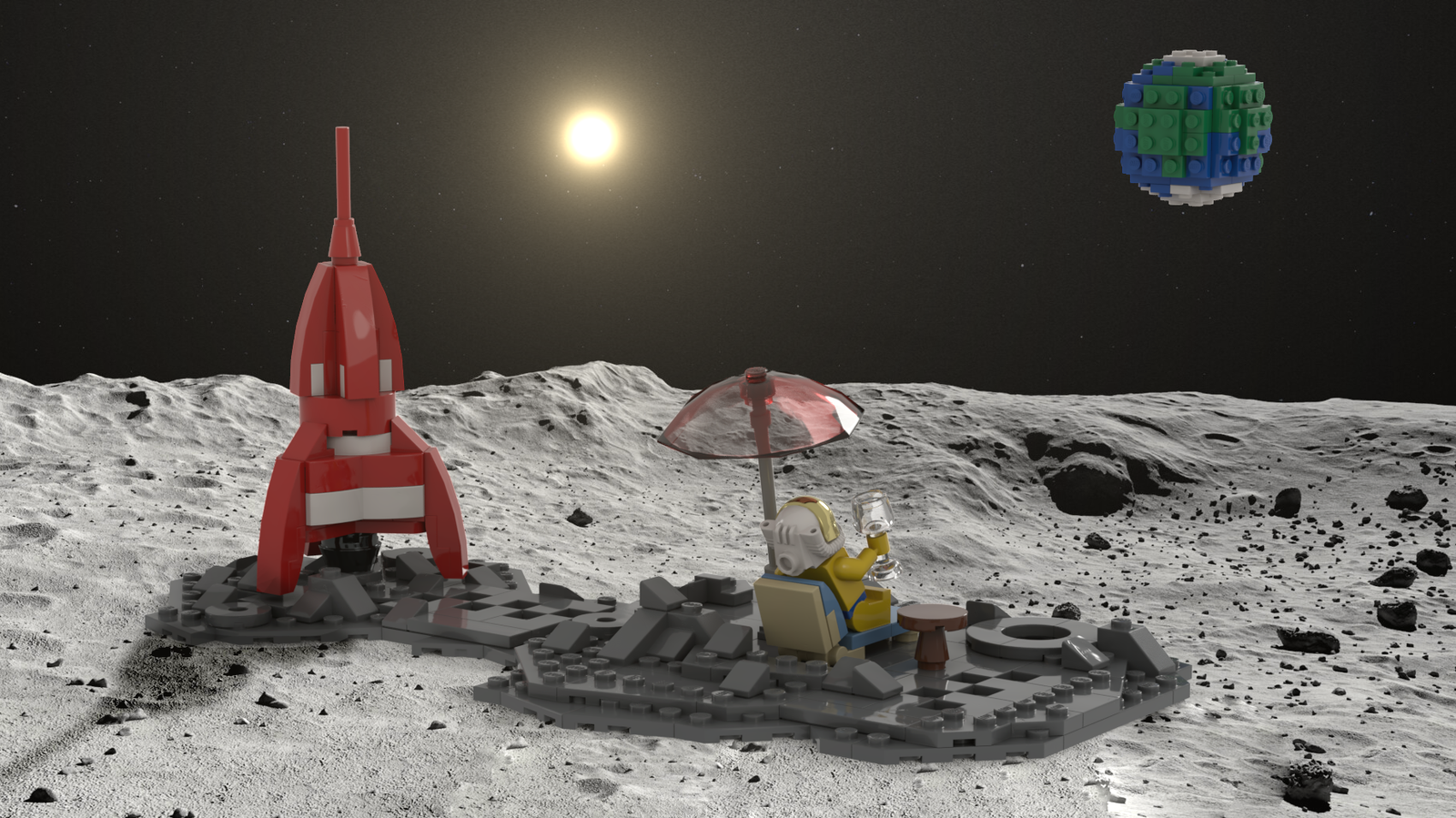 LEGO IDEAS - Build that holiday into THAT holiday! - Sunbathing On The Moon