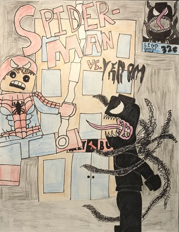 How To Draw Lego Spiderman