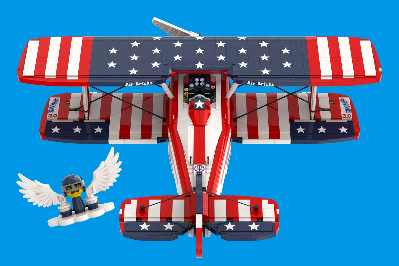 LEGO IDEAS - BIPLANE 3.0 STARS & STRIPES -AirBricks-
