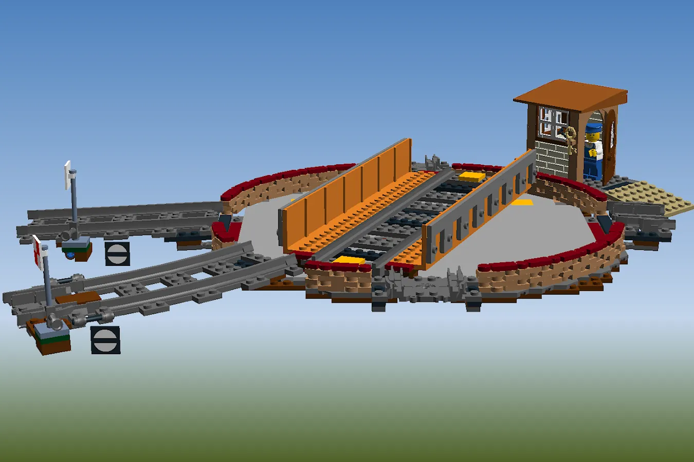 LEGO IDEAS - Turntable With Two Full-Length Railway Tracks [LDD]