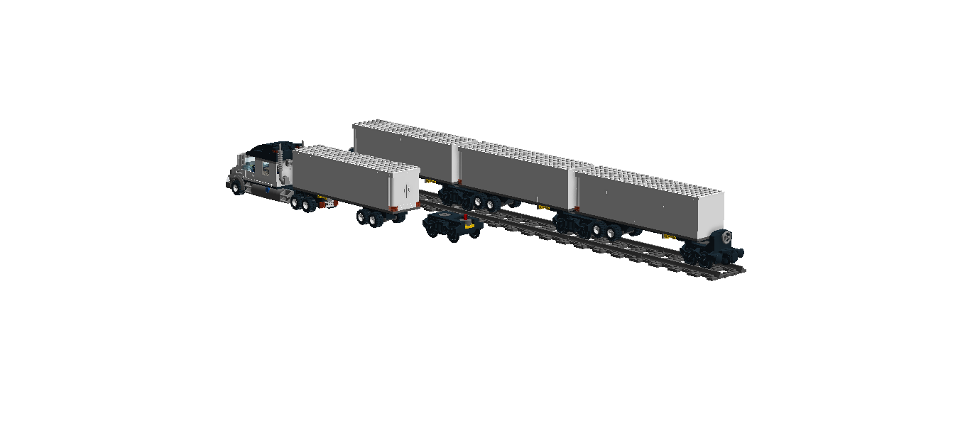 LEGO IDEAS - Intermodal Railroader Tractor Trailer Train Cars / Bogies