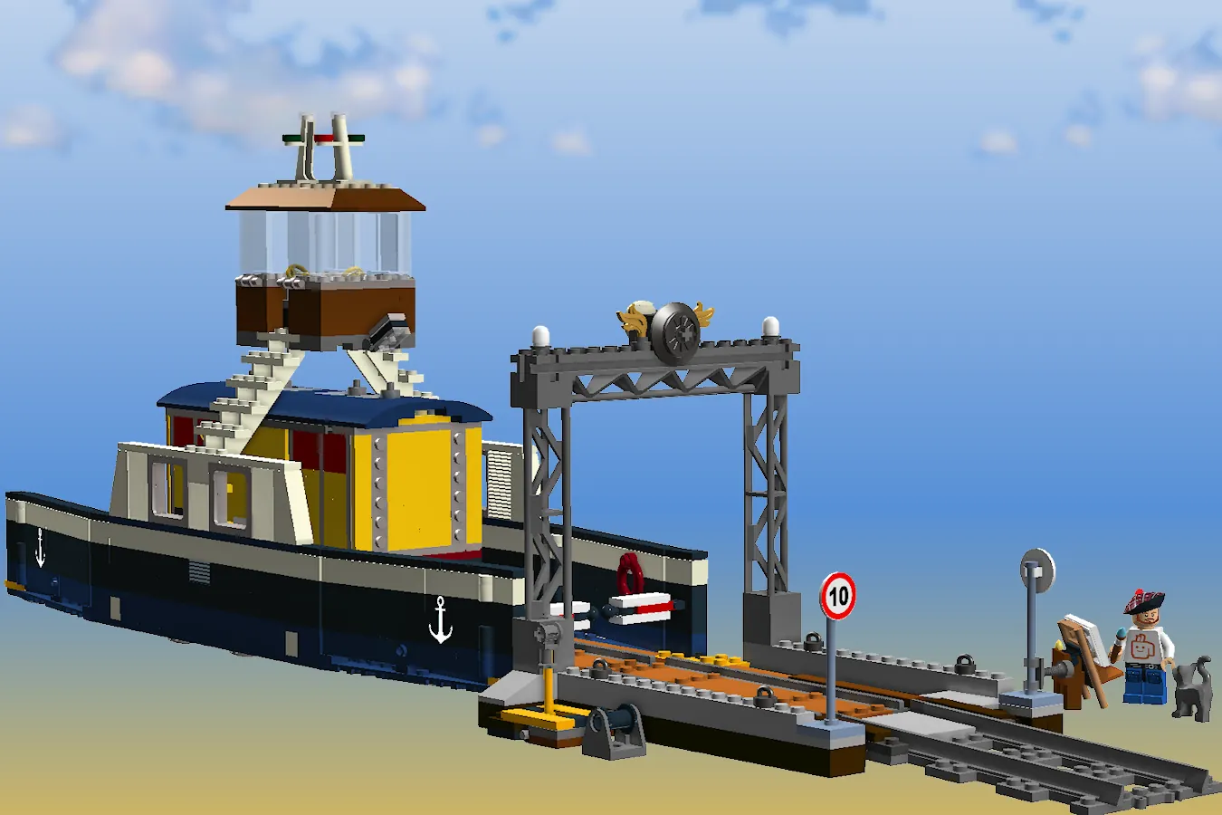 LEGO IDEAS - Railway Ferry With Ferry Bearing [LDD]