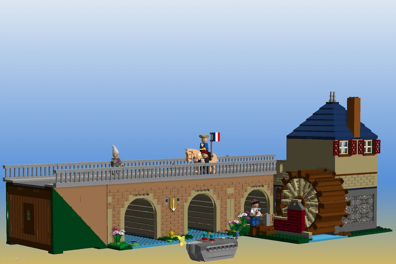 LEGO IDEAS - Medieval Watermill With Power Function, France [LDD]