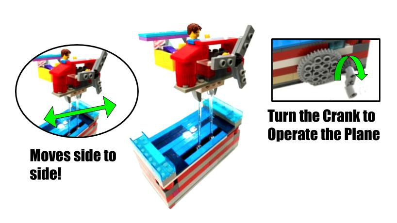 LEGO IDEAS - Flying Airplane (Flying Above the Seas) Kinetic Sculpture