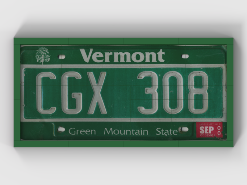 LEGO IDEAS - Vermont Licence Plate