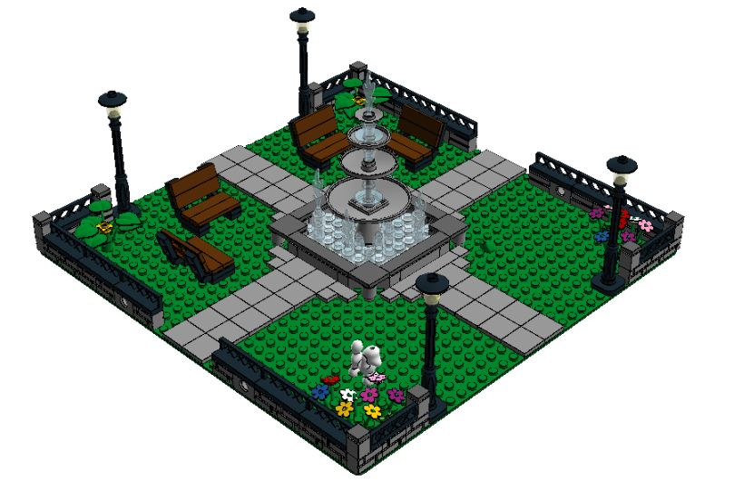 LEGO IDEAS - Town Square Fountain Park