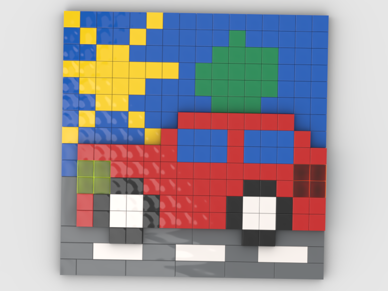 LEGO IDEAS - Car On A Road- 2D mosaic