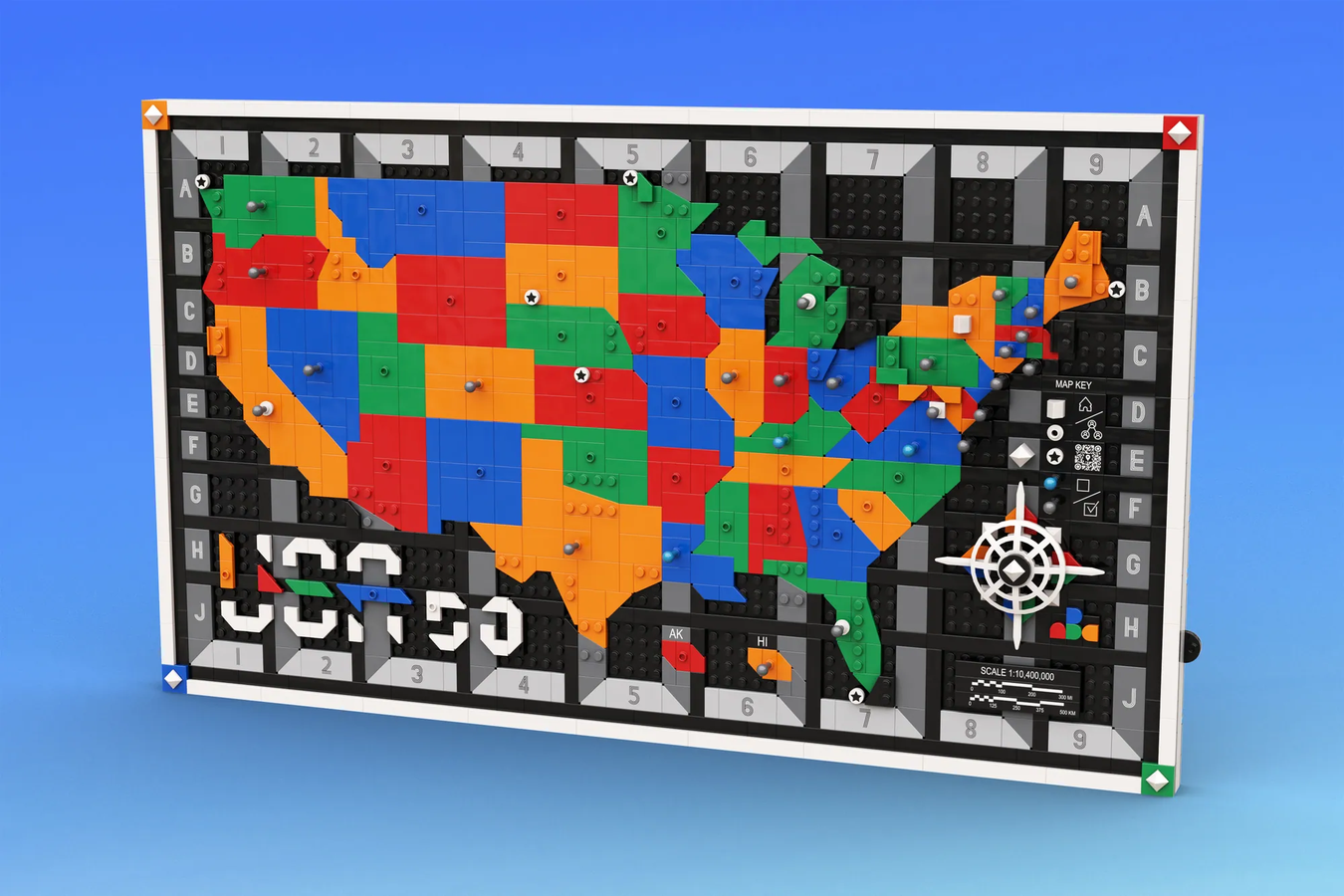 Lego Usa Map North America Map Laptop Case – BRIK