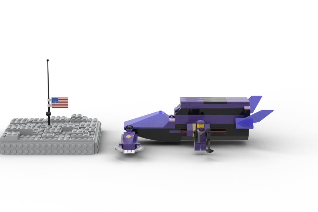 LEGO IDEAS - Purple Space Cruiser and the the Moon