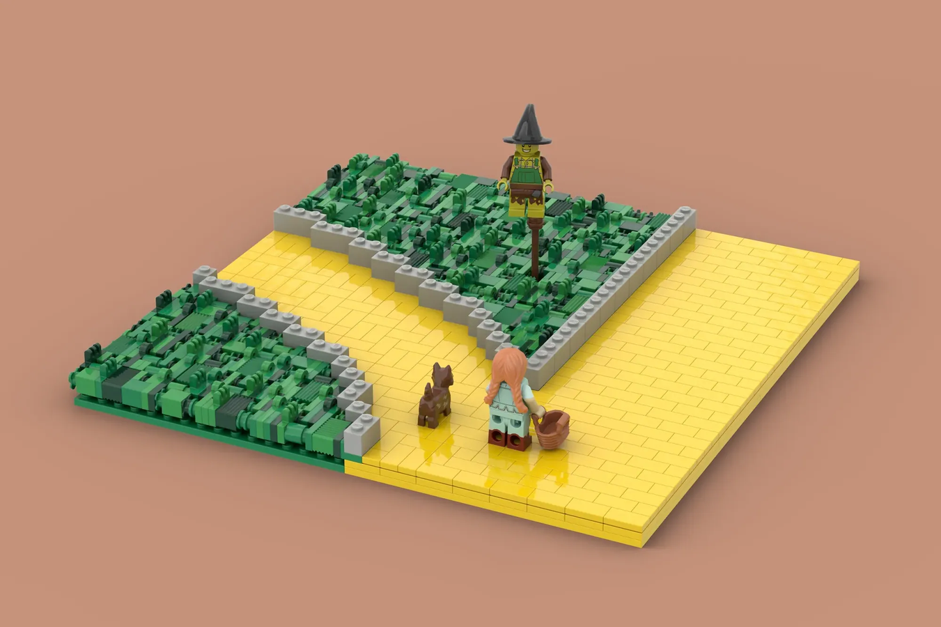 LEGO IDEAS - Dorothy and the Scarecrow on the Yellow Brick Path