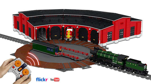 LEGO IDEAS - Train Turntable and Roundhouse