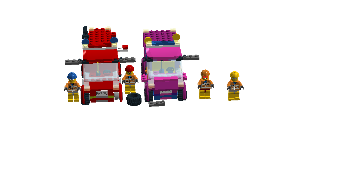 LEGO IDEAS - Survey Crew and Flagging Construction Vechiles