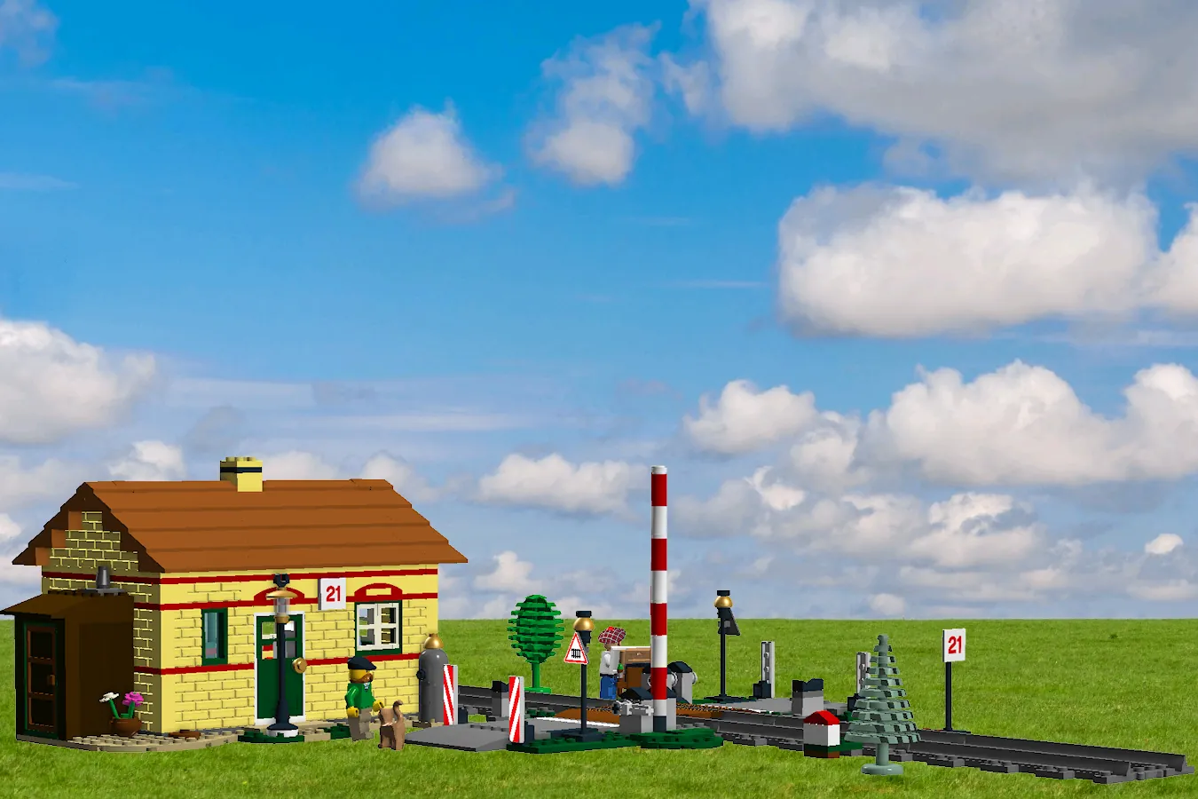 LEGO IDEAS - Danish Guardian House And Railway Crossing [LDD]