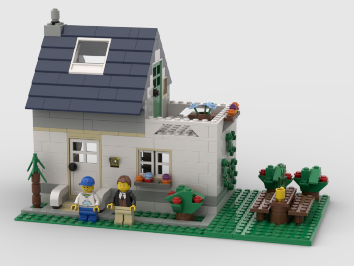 LEGO IDEAS - A Beautiful House With Garden/Train Track.