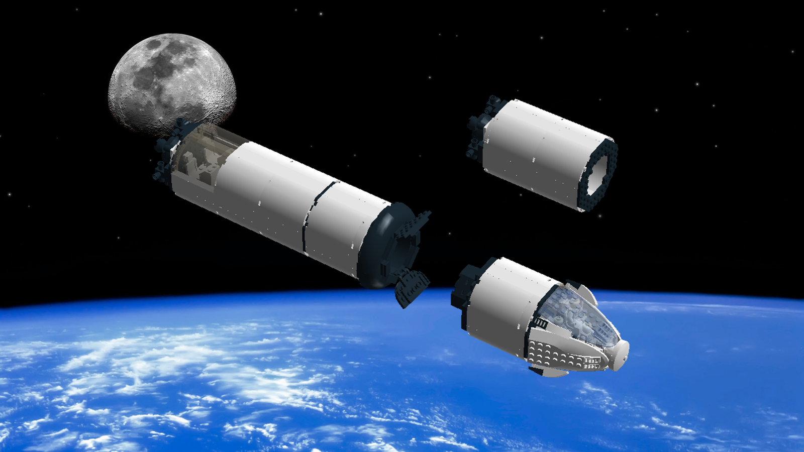 LEGO IDEAS - Space Capsule with Orbital Workshop