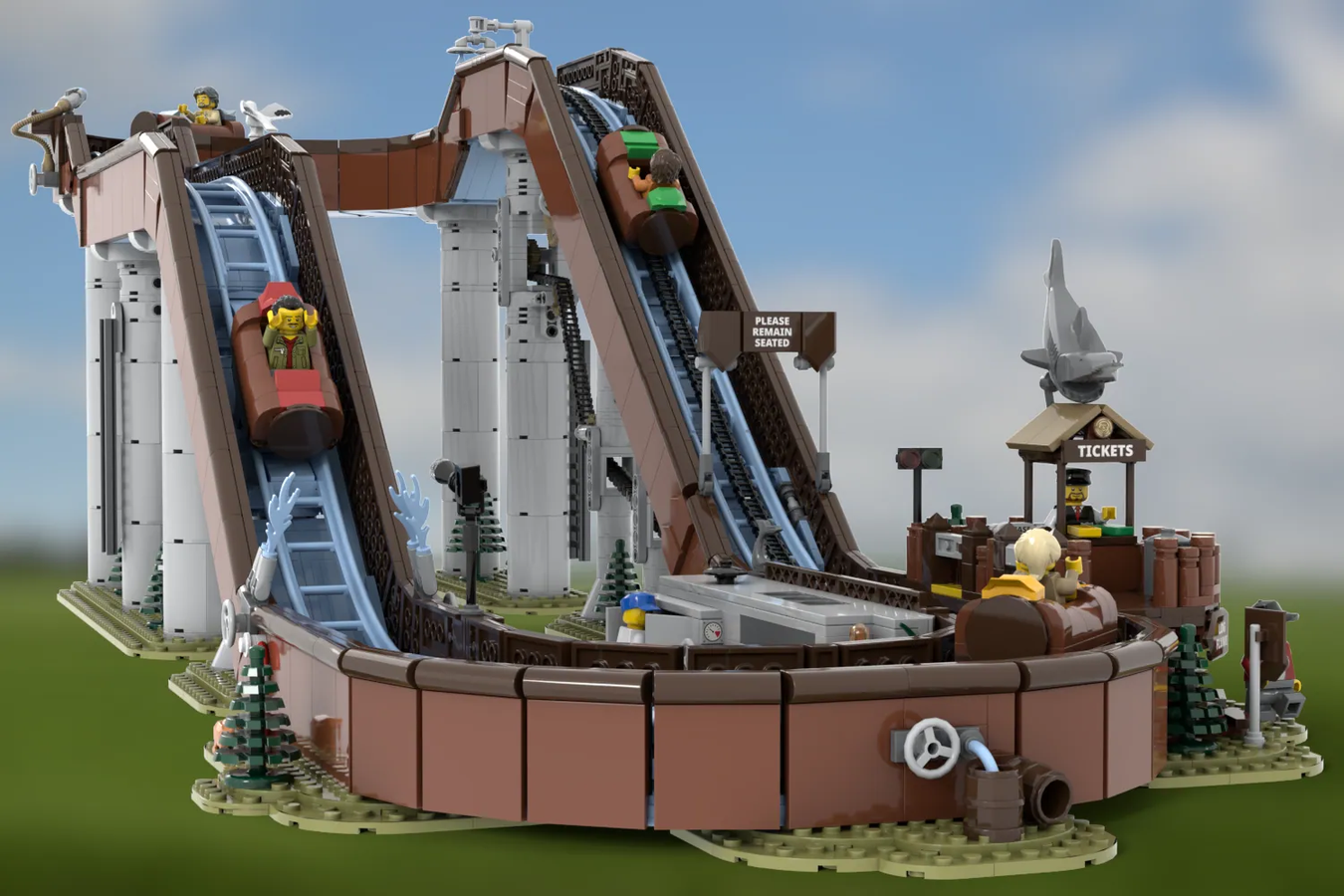 LEGO IDEAS - Working Log Flume II – Redesigned + Motorized