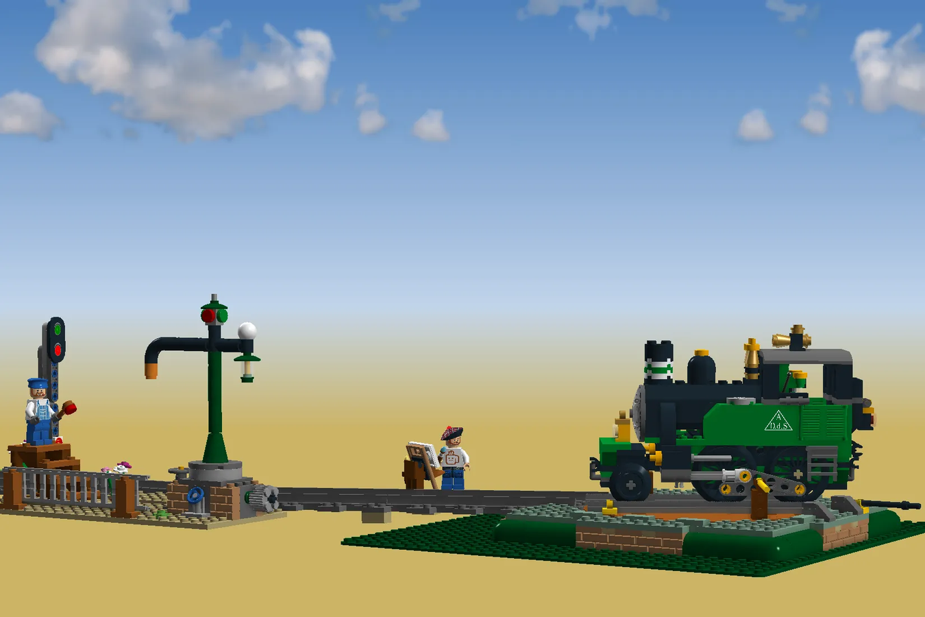 LEGO IDEAS - Narrow-Gauge Steam Locomotive W Water Crane [LDD]