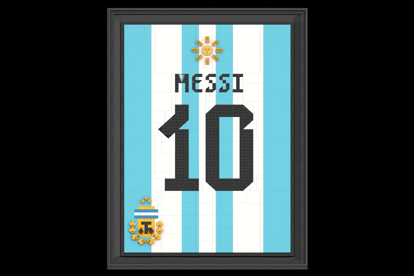 LEGO IDEAS - Argentina's Messi No. 10 Jersey Poster in Frame