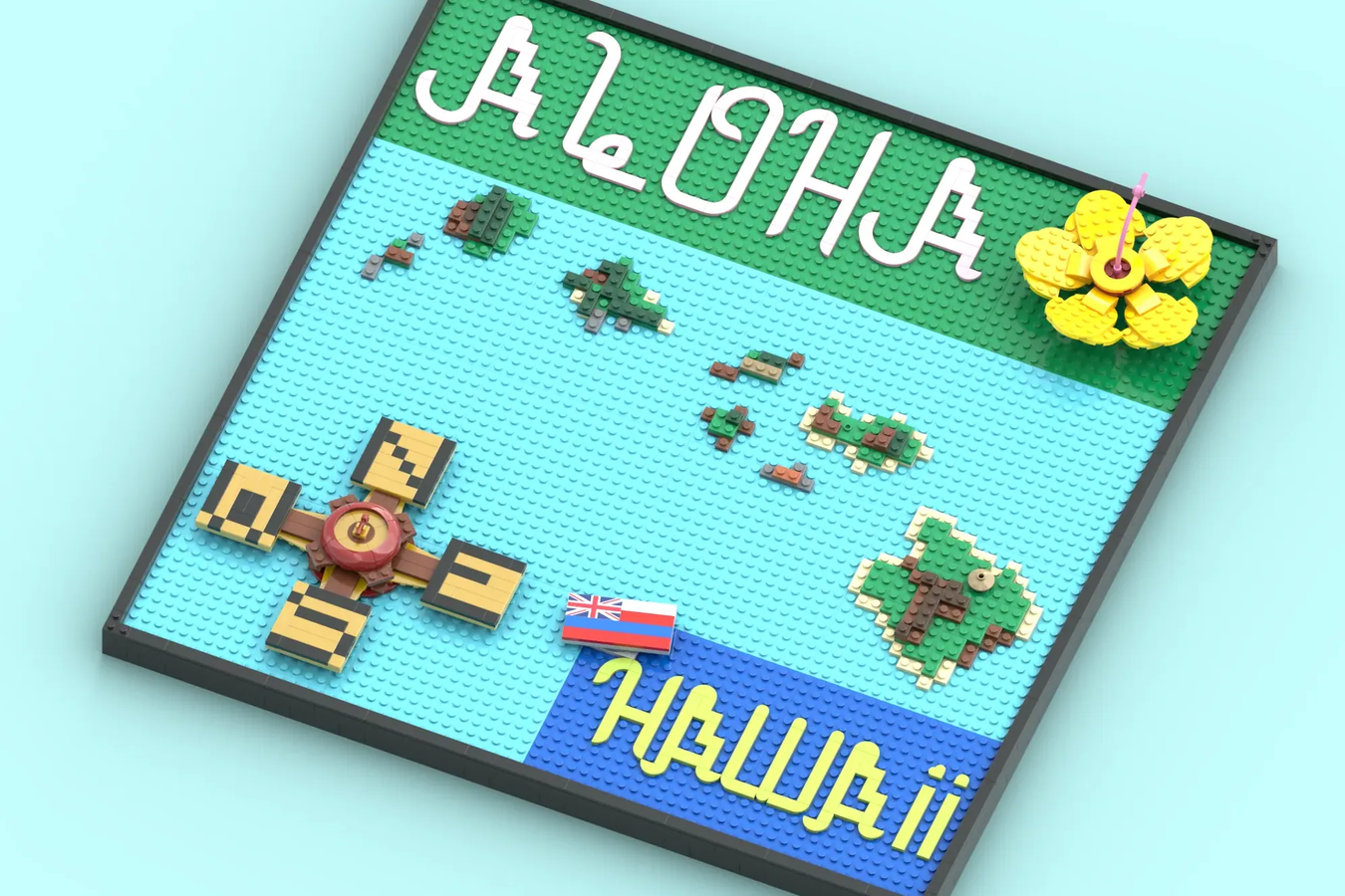 LEGO IDEAS - Hawaiian Island Display Map