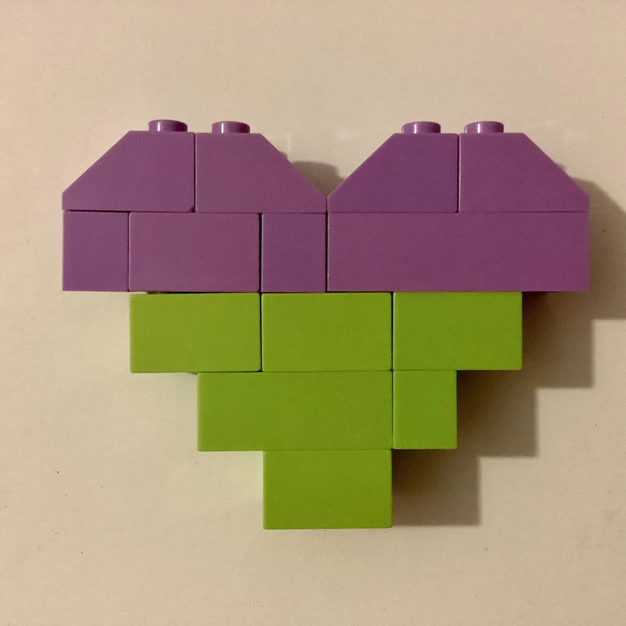LEGO IDEAS - Build a Heart, Share the Love! - Lilac and Light Green ...