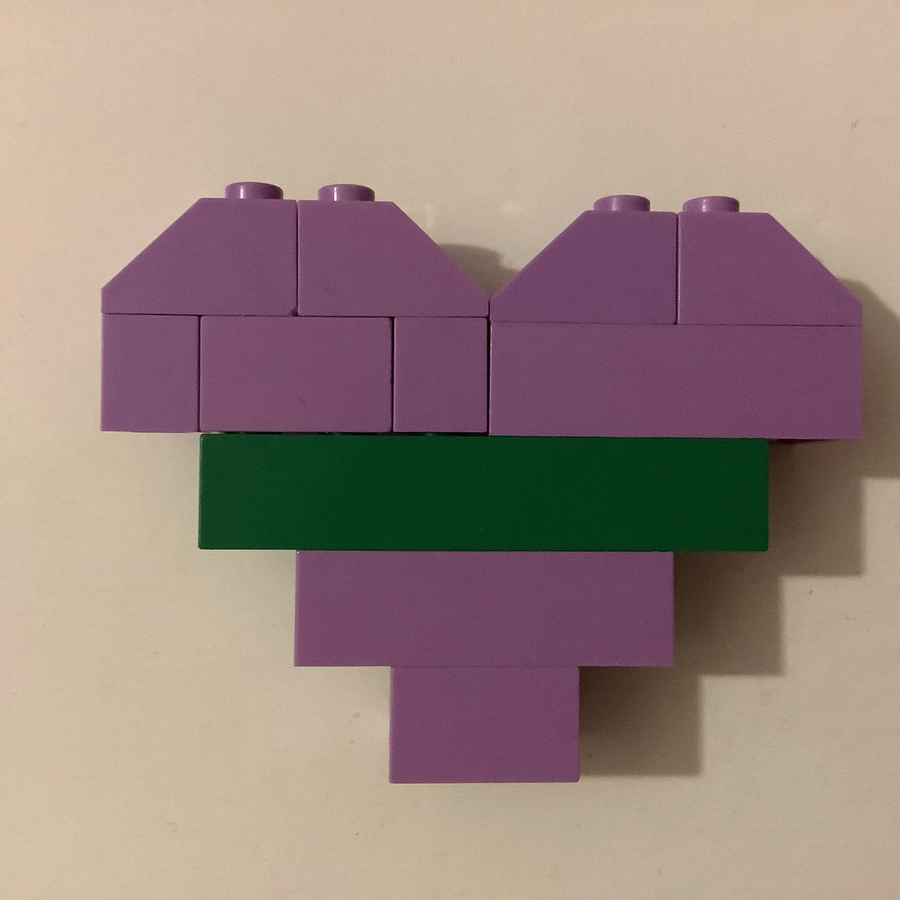 LEGO IDEAS - Build a Heart, Share the Love! - Lilac and Green Striped ...
