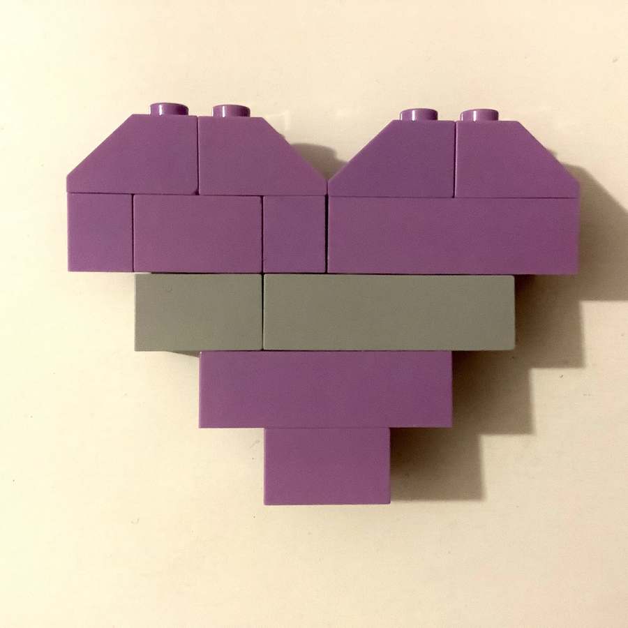 LEGO IDEAS - Build a Heart, Share the Love! - Lilac and Grey Striped ...