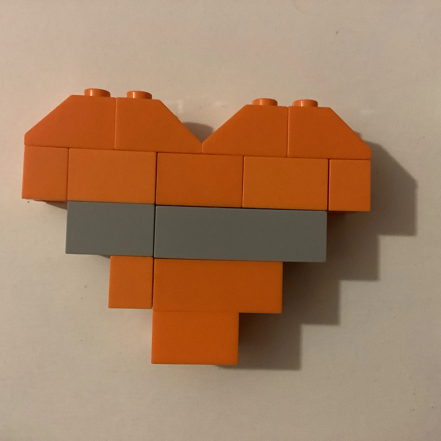 LEGO IDEAS - Build a Heart, Share the Love! - Orange and Grey Striped ...