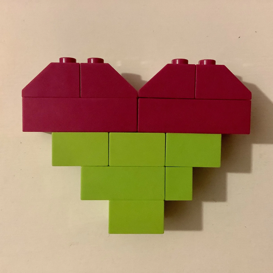 LEGO IDEAS - Build a Heart, Share the Love! - Dark Pink and Light Green ...