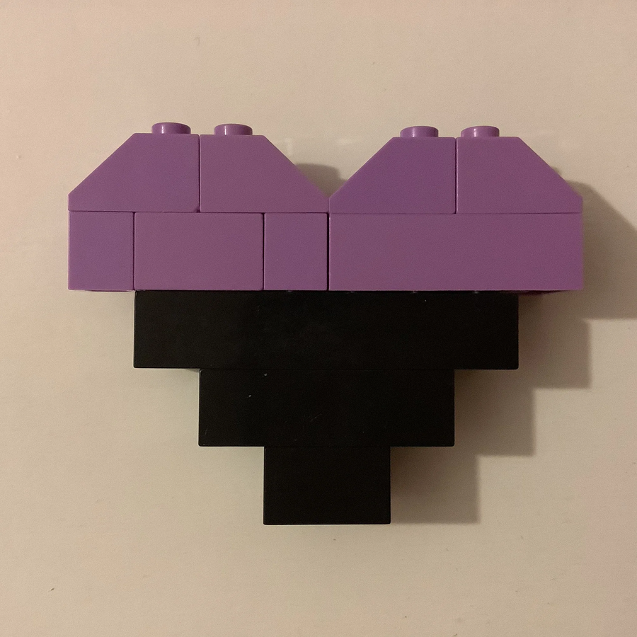 LEGO IDEAS - Build a Heart, Share the Love! - Lilac and Black Pixel Heart
