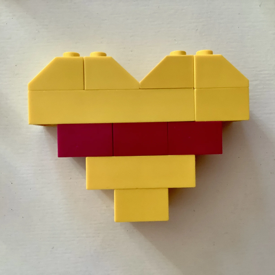 LEGO IDEAS - Build a Heart, Share the Love! - Yellow and Dark Pink ...