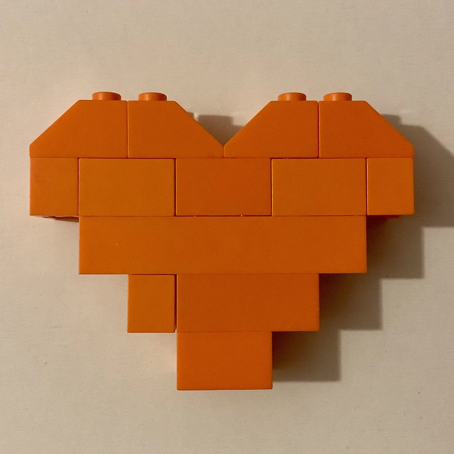 LEGO IDEAS - Build a Heart, Share the Love! - Orange Pixel Heart