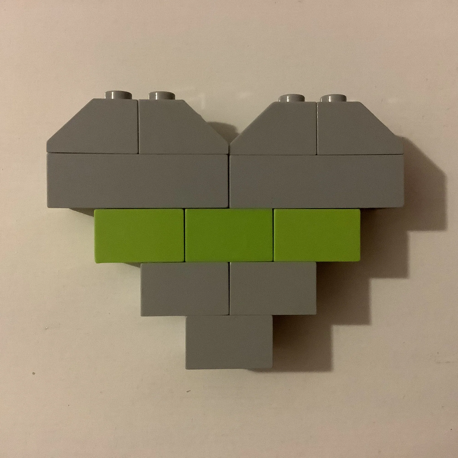 LEGO IDEAS - Build a Heart, Share the Love! - Grey and Light Green ...
