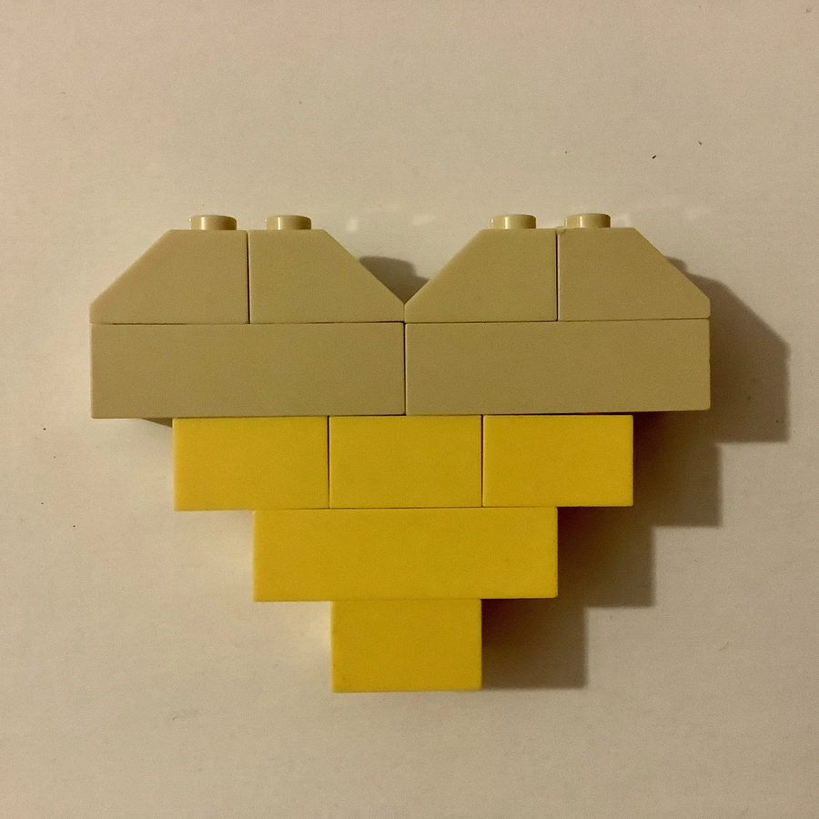 LEGO IDEAS - Build a Heart, Share the Love! - Tan and Yellow Pixel Heart