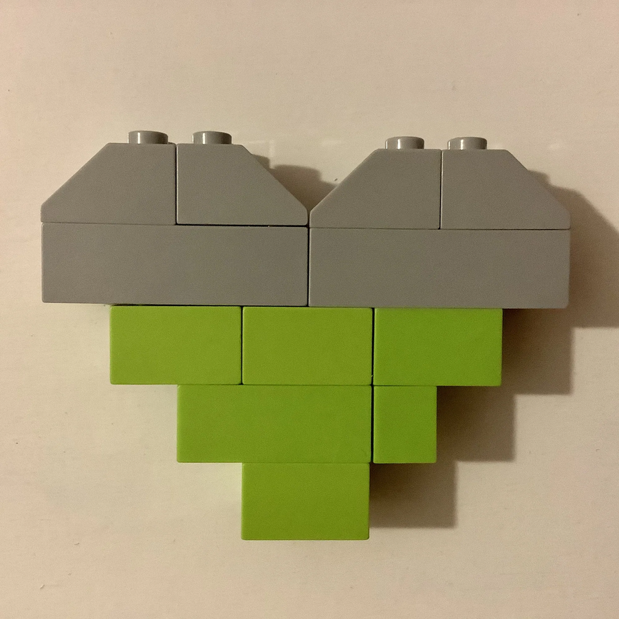 LEGO IDEAS - Build a Heart, Share the Love! - Grey and Light Green ...