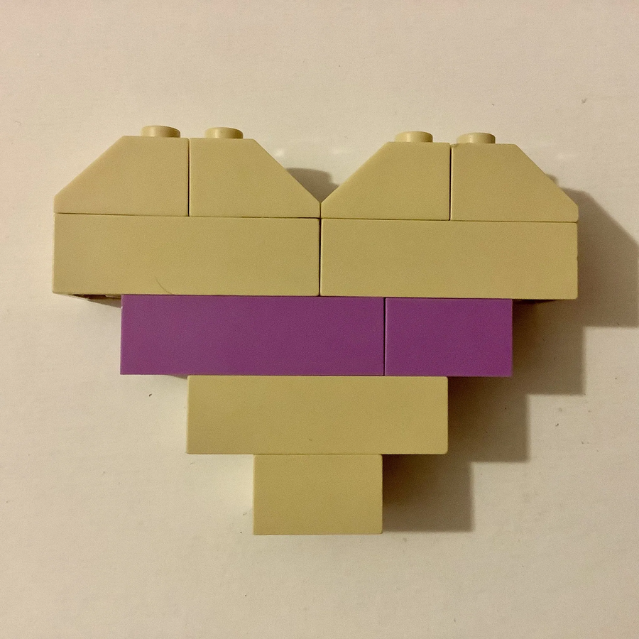 LEGO IDEAS - Build a Heart, Share the Love! - Tan and Lilac Striped ...