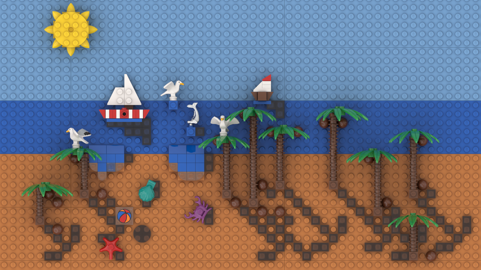 LEGO IDEAS - Create a Custom Background for Video Calls - Beach Holiday