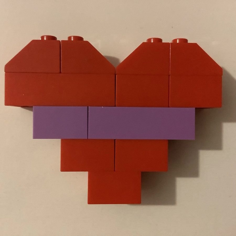 LEGO IDEAS - Build a Heart, Share the Love! - Red and Lilac Striped ...
