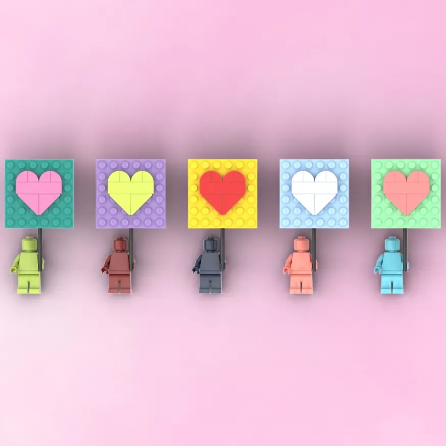 LEGO IDEAS - Build a Heart, Share the Love! - Minifigs and Hearts