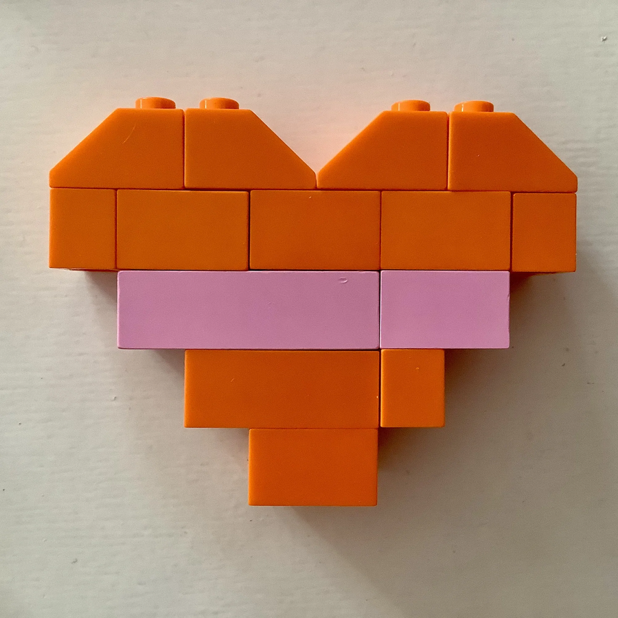 LEGO IDEAS - Build a Heart, Share the Love! - Orange and Light Pink ...