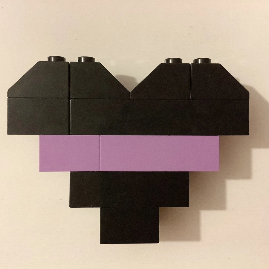 LEGO IDEAS - Build a Heart, Share the Love! - Black and Lilac Striped ...
