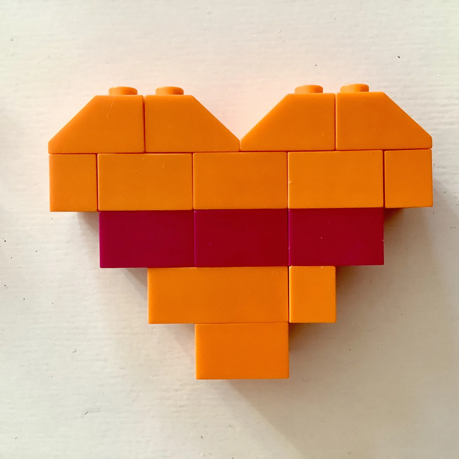 LEGO IDEAS - Build a Heart, Share the Love! - Orange and Dark Pink ...