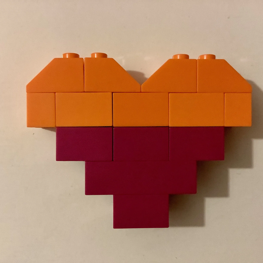 LEGO IDEAS - Build a Heart, Share the Love! - Orange and Dark Pink ...