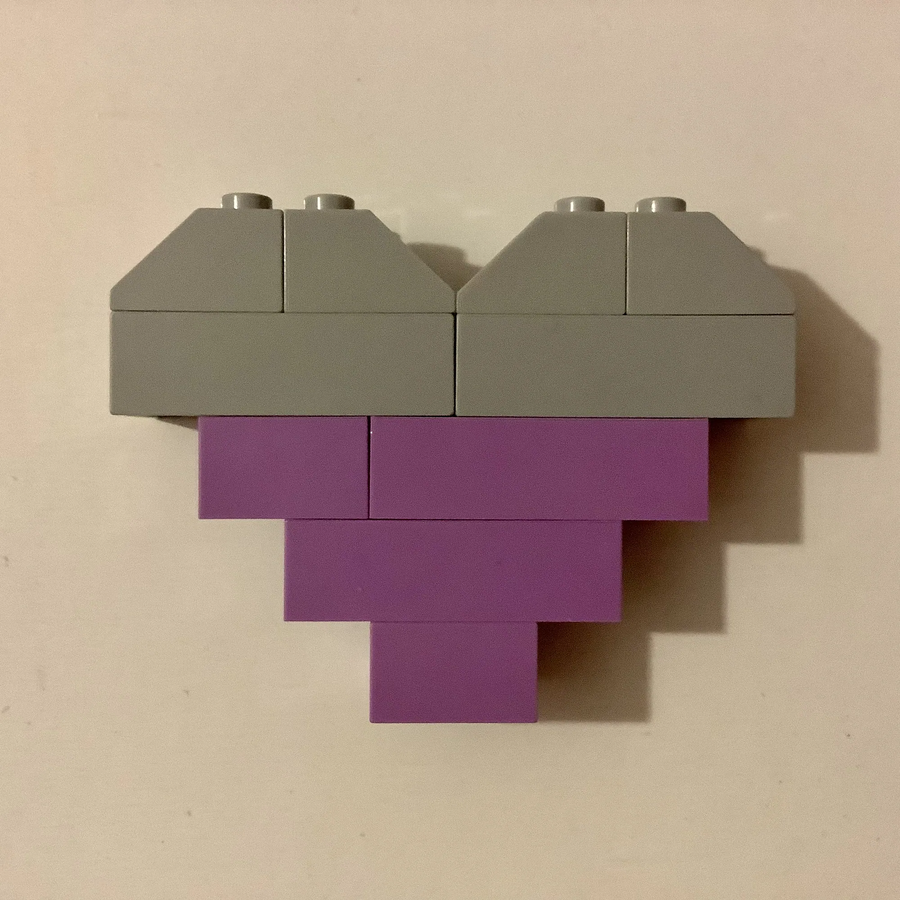 LEGO IDEAS - Build a Heart, Share the Love! - Grey and Lilac Pixel Heart