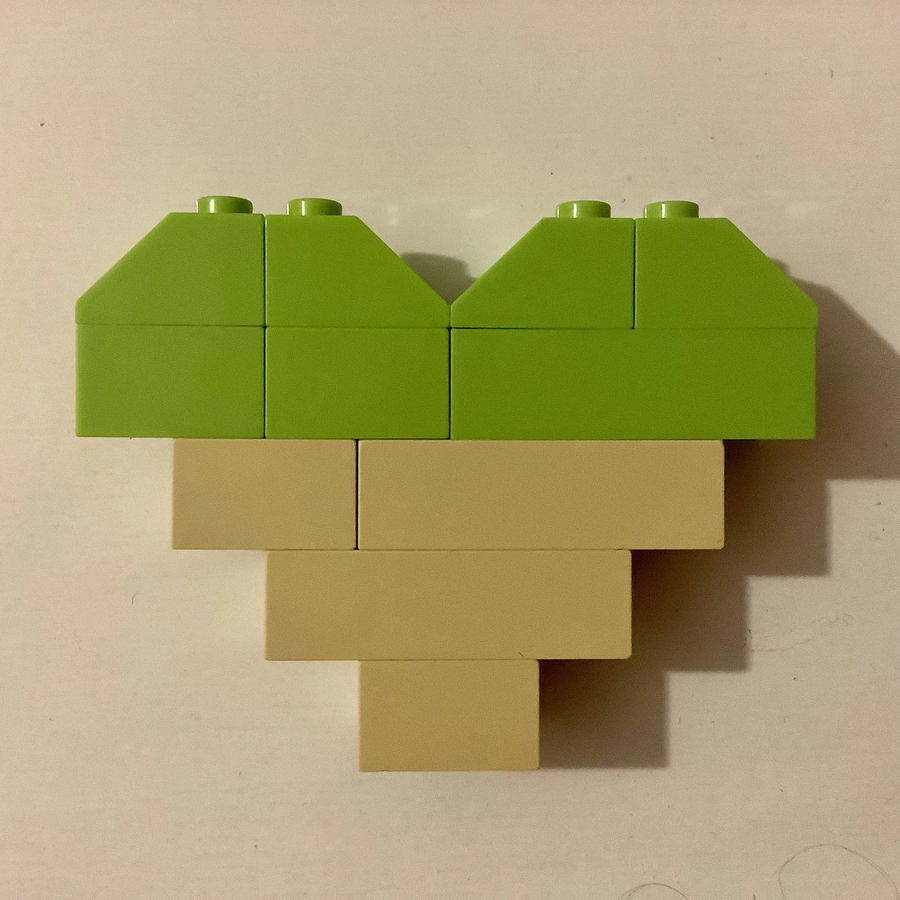 LEGO IDEAS - Build a Heart, Share the Love! - Light Green and Tan Pixel ...