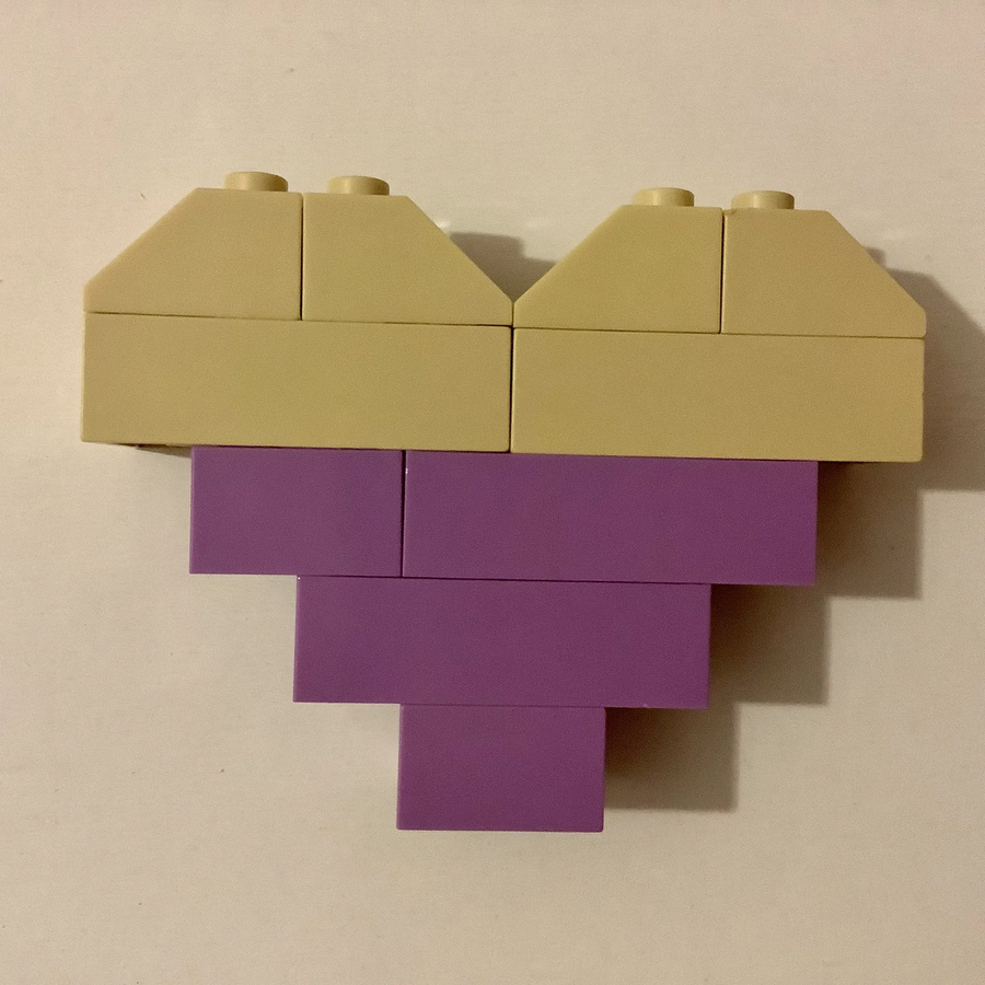 LEGO IDEAS - Build a Heart, Share the Love! - Tan and Lilac Pixel Heart
