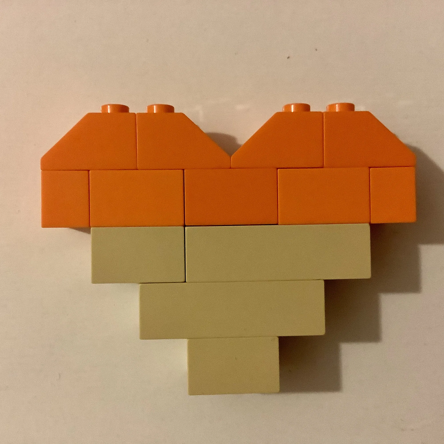 LEGO IDEAS - Build a Heart, Share the Love! - Orange and Tan Pixel Heart