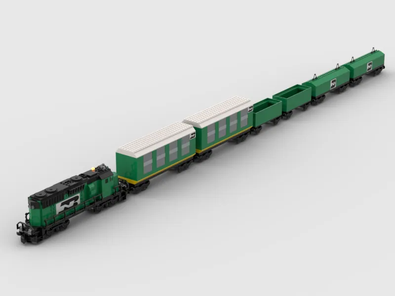 The Crawling Cucumber (Burlington Northern Mixed Freight Train) | LEGO ...